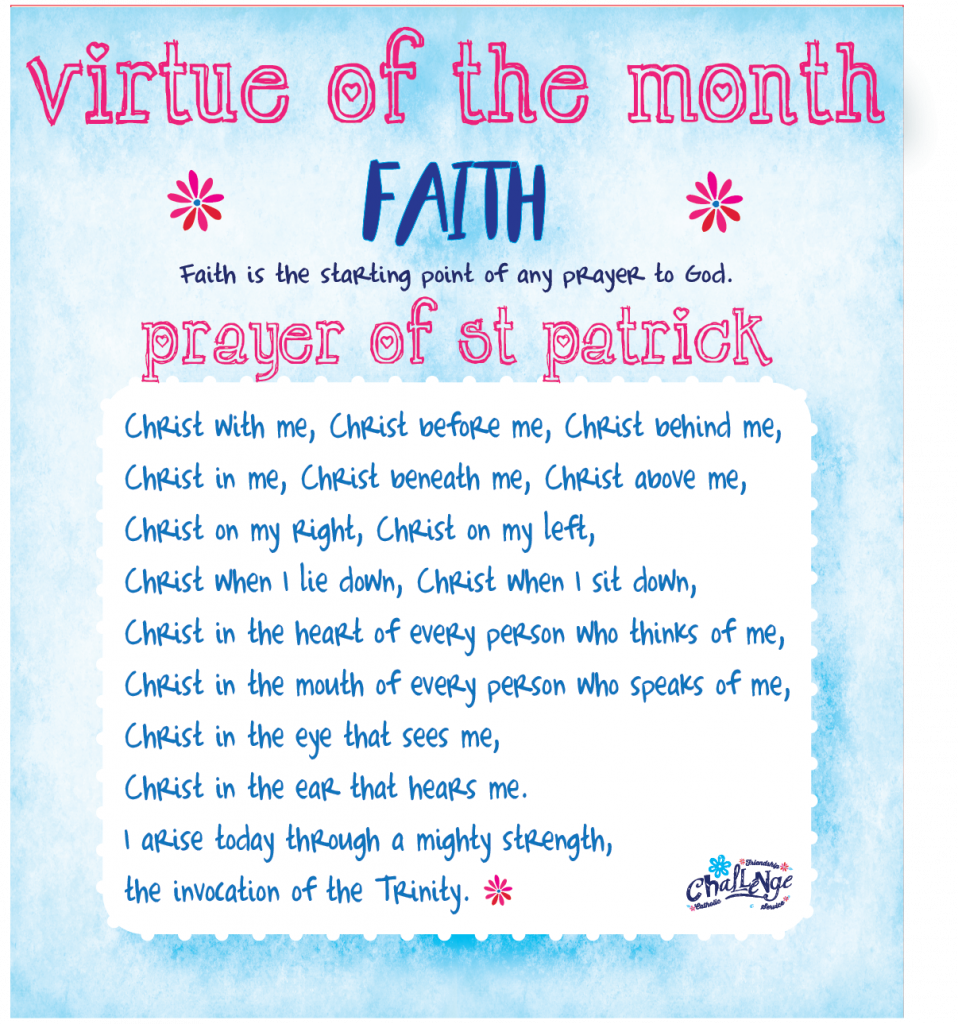 Virtue of the Month for October is Faith - Challenge